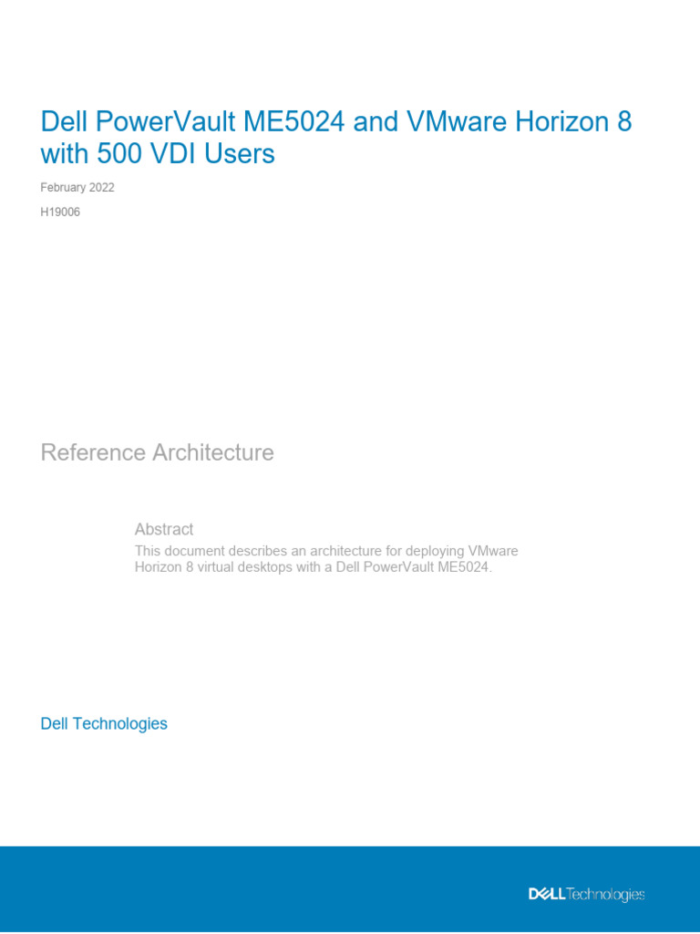 h19006 Powervault Me5024 500 Vmware Horizon Vdi Users Ra | PDF ...
