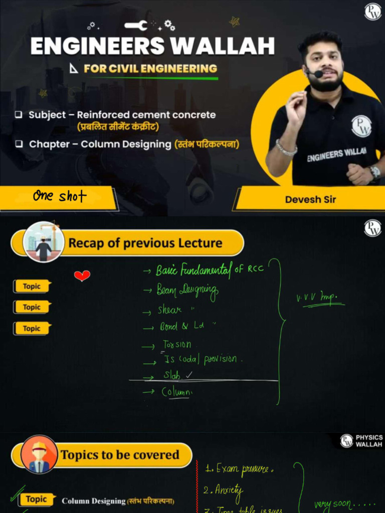 Column Designing - Class Notes | PDF