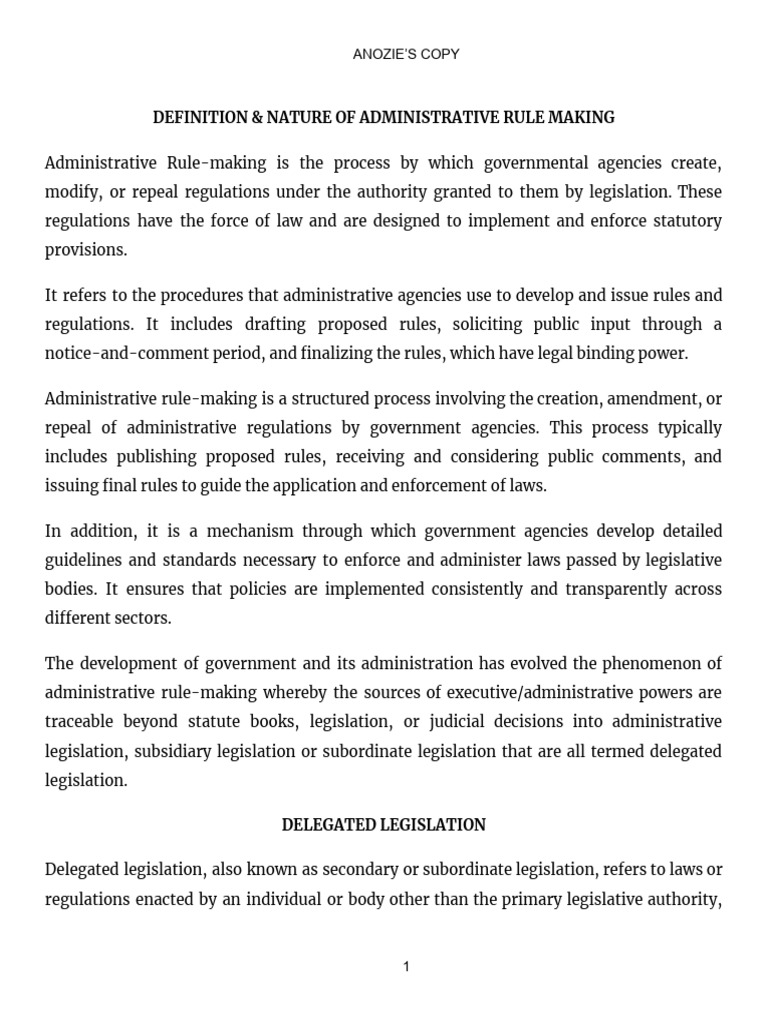 Administrative Rule - Making | PDF | Constitution | Repeal