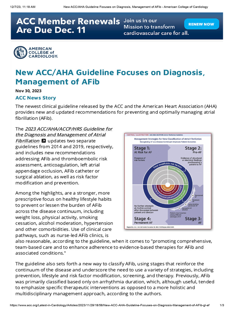 New ACC - AHA Guideline Focuses On Diagnosis, Management of AFib ...