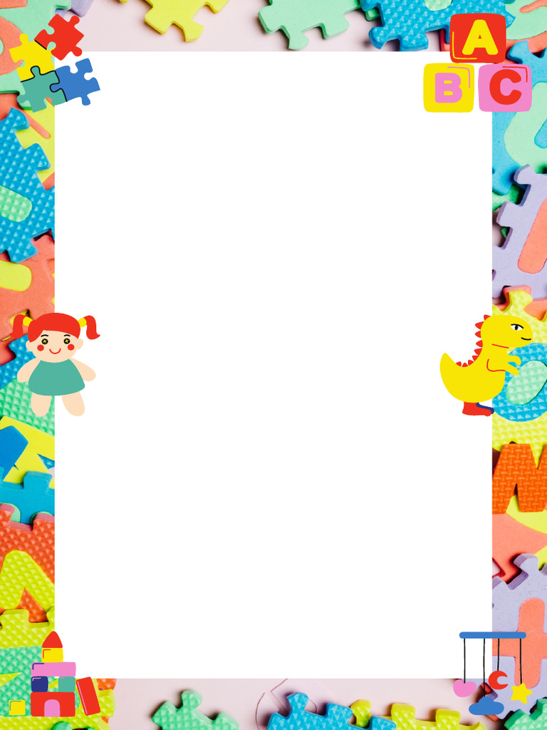 Colorful Minimalist Kids Page Border | PDF