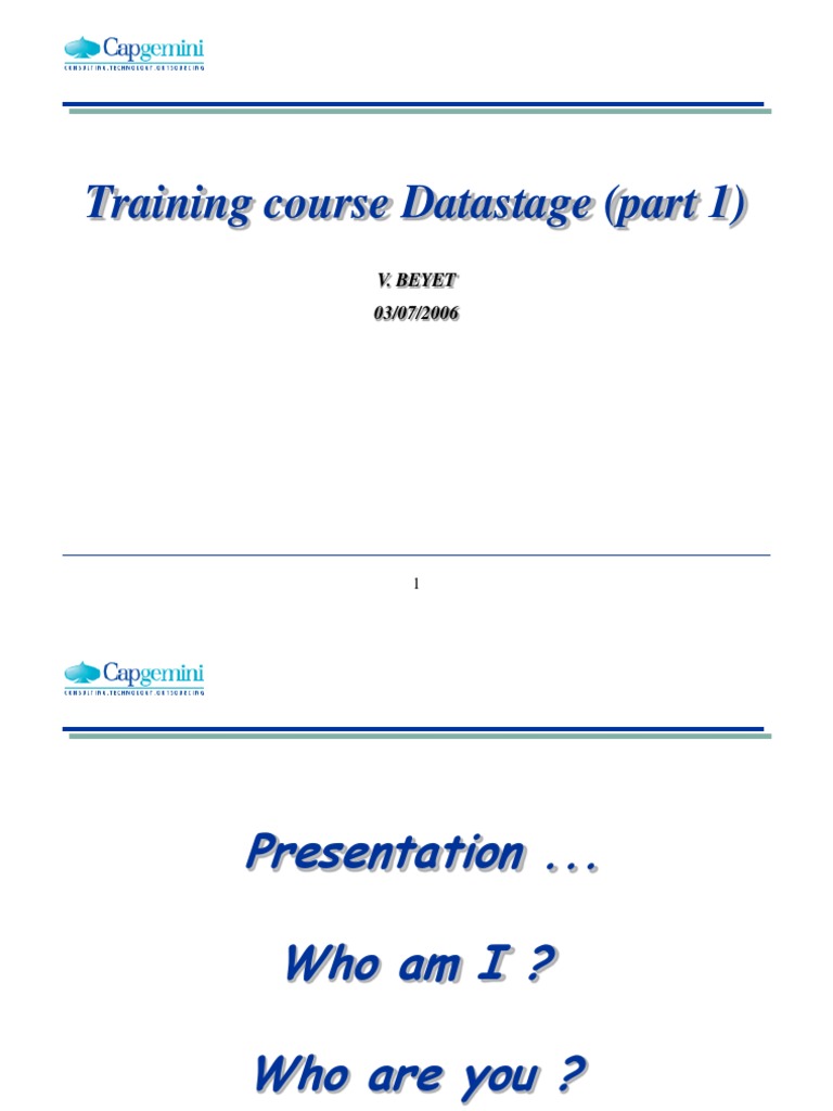 Training Course Datastage Part 1 V Beyet 03072006 Pdf Subroutine Parameter