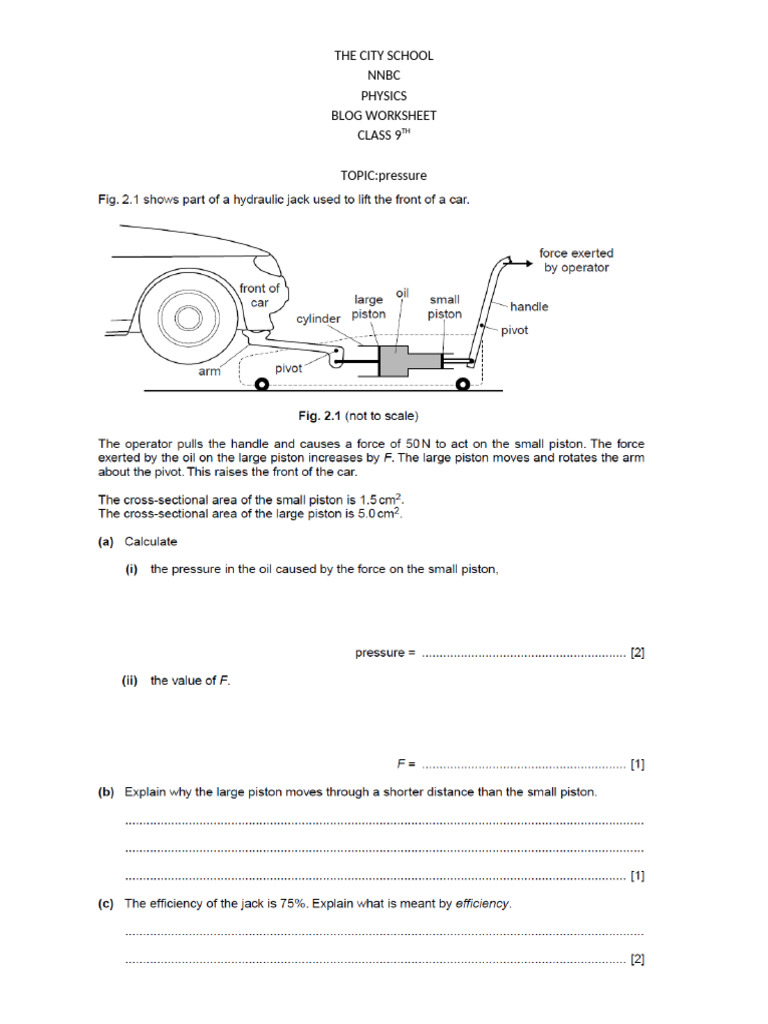 Physics Worksheet for Class 9 | PDF