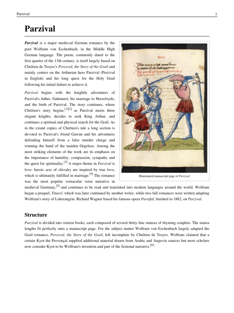 Parzival 1 | PDF | Welsh Mythology | Chalices