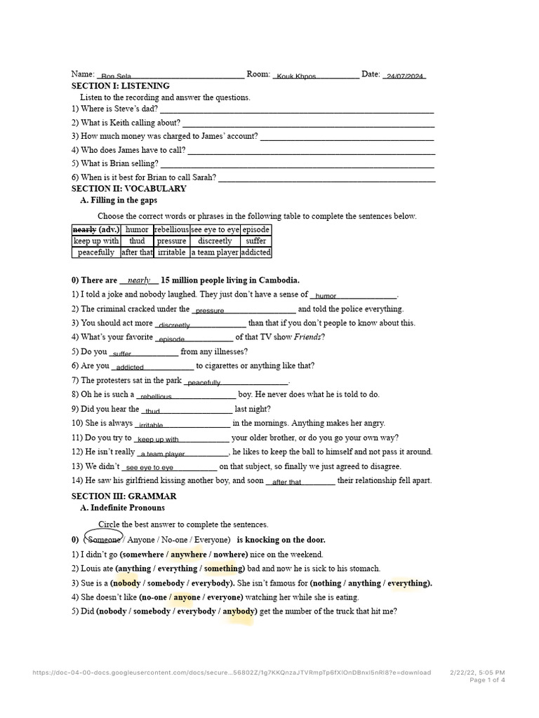 Midterm Outline Level 9 English in Common | PDF