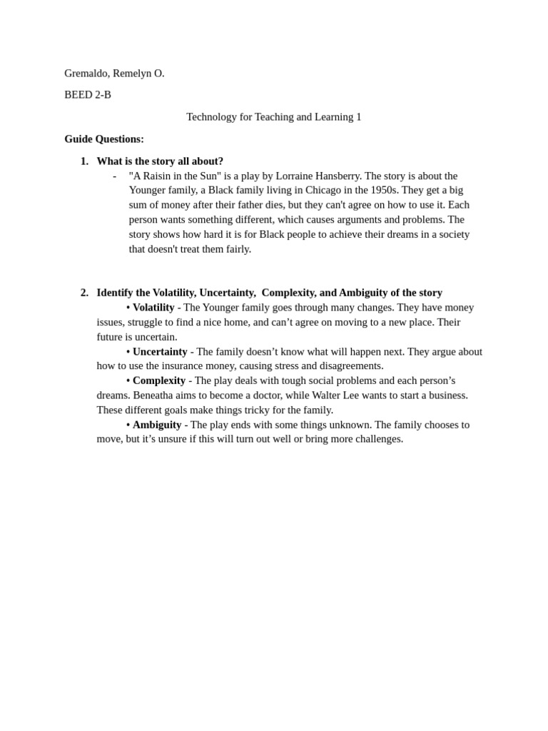 A Raisin in The Sun | PDF