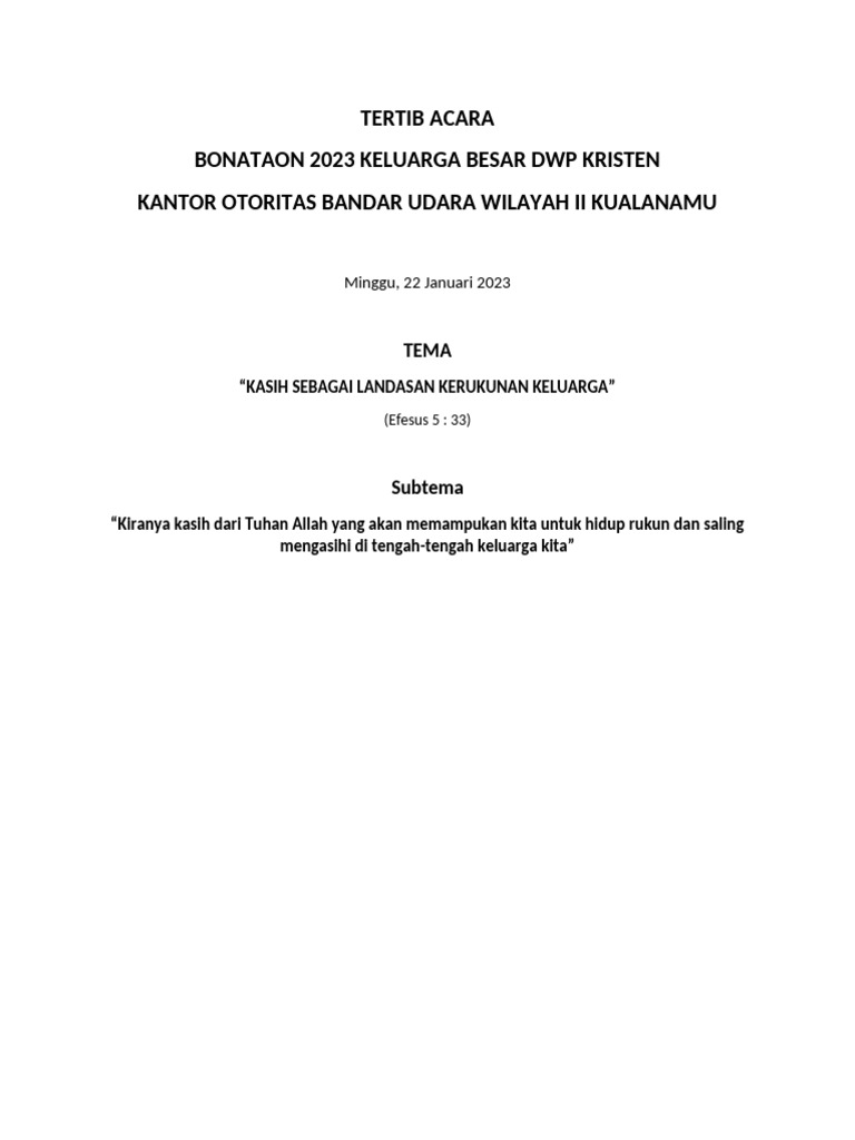 Bonataon DWP 2023 | PDF