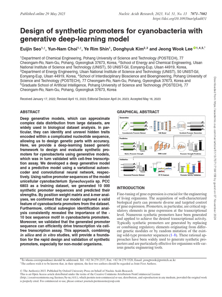 Design of synthetic promoters for cyanobacteria with | PDF | Promoter ...