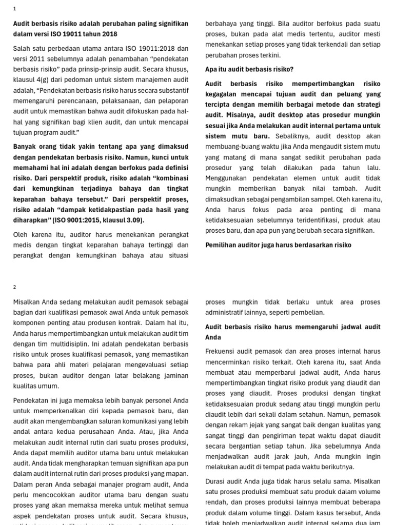 Audit Berbasis Risiko | PDF