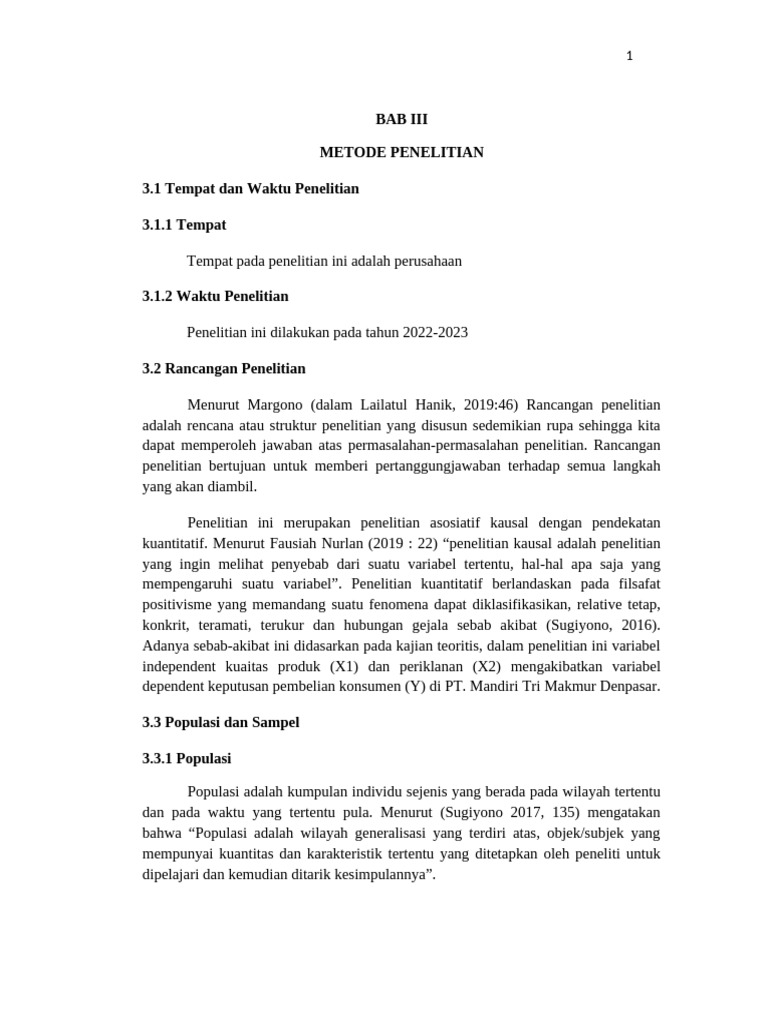 Contoh Bab 3 Proposal | PDF