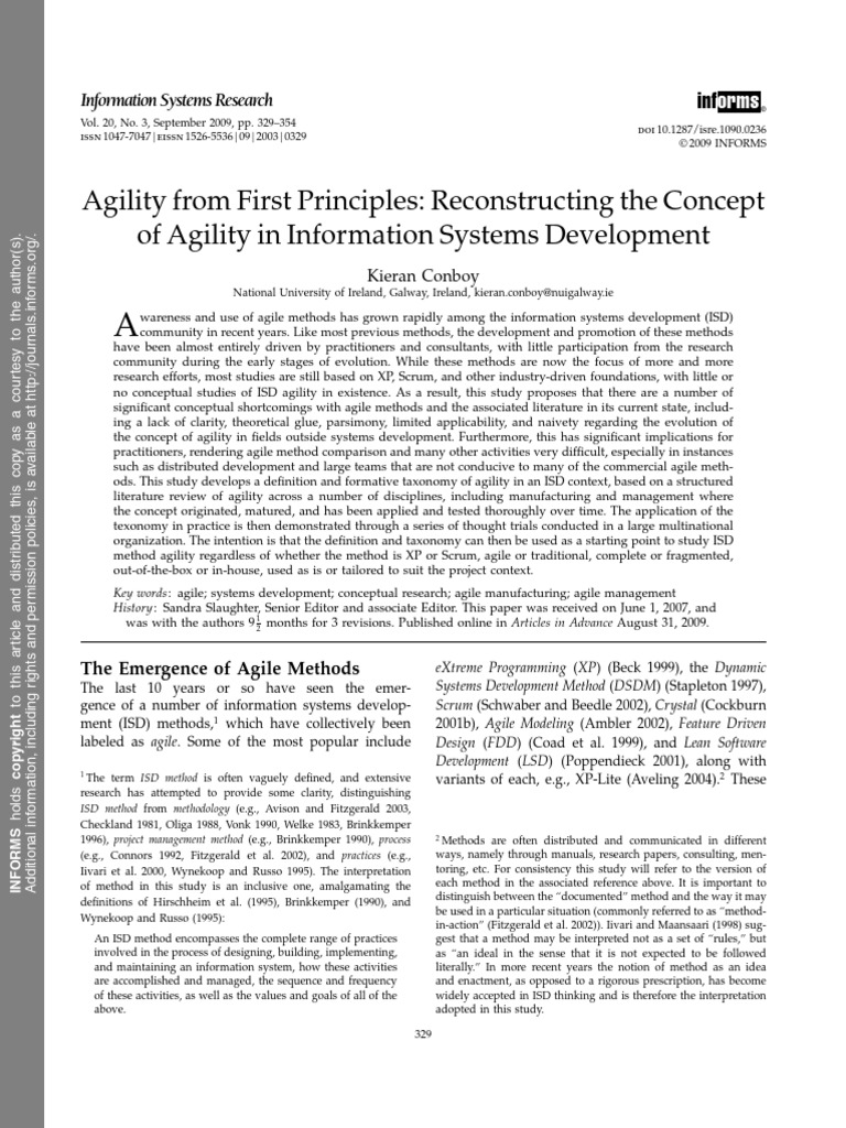 Agility From First Principles Reconstructing The Concept of Agility in Information Systems ...