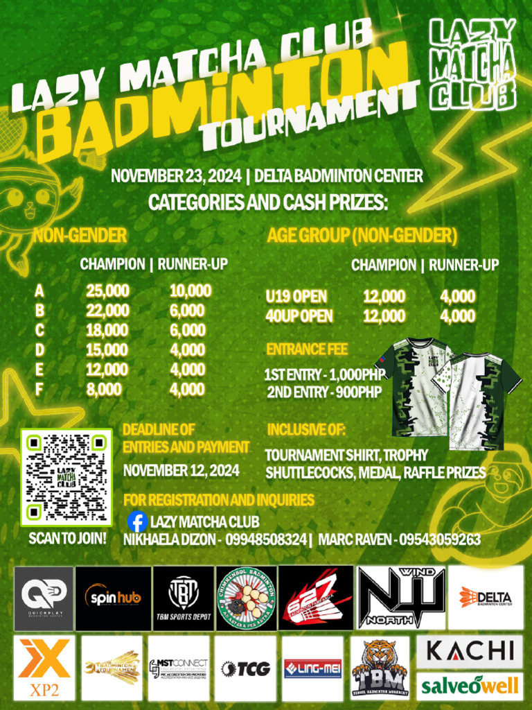 Badminton Tournament Cash Prizes 2024 | PDF