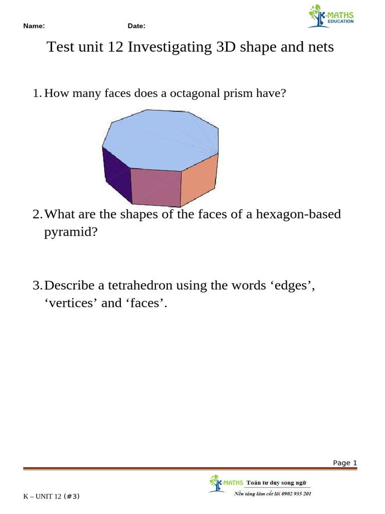 3D Shapes and Nets Quiz | PDF
