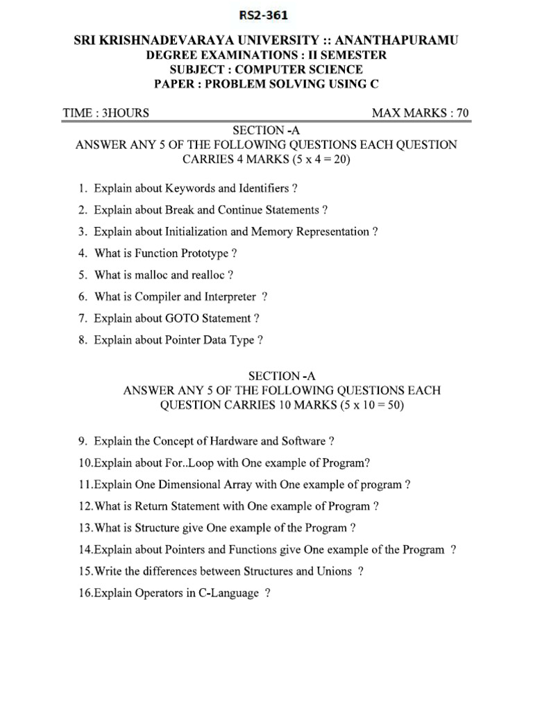 37. Problem solving using C | PDF