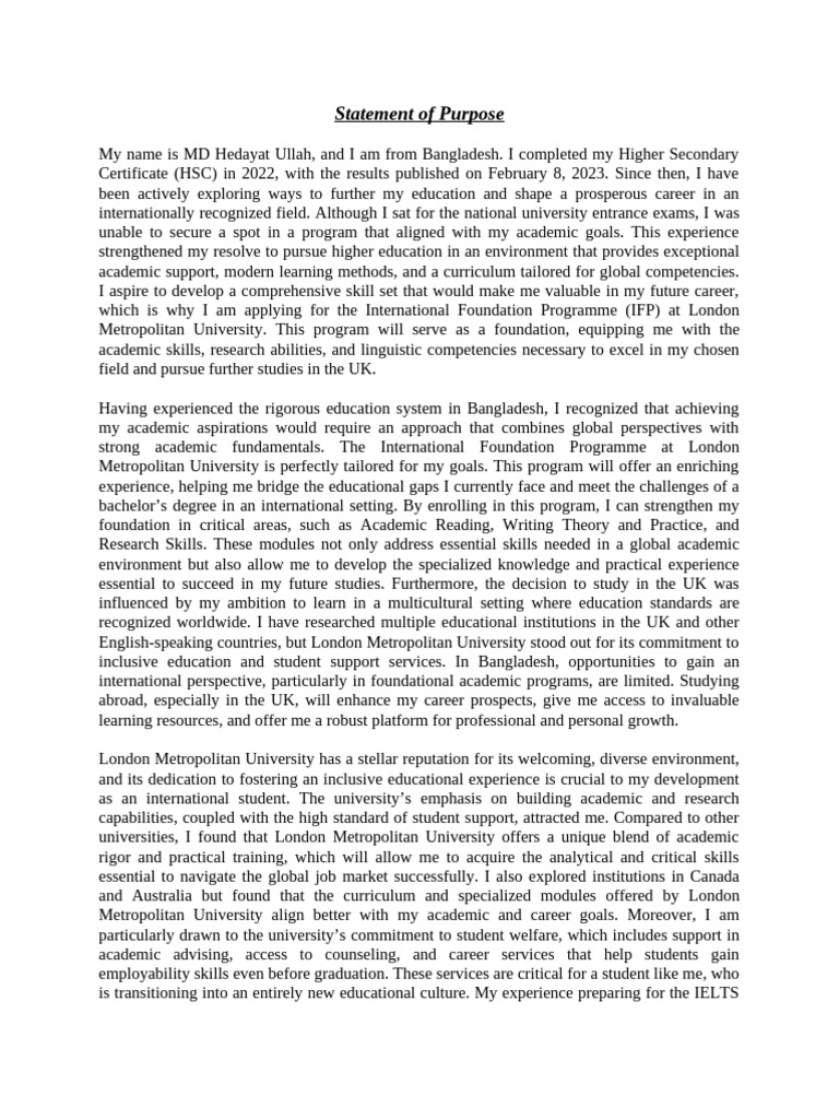 SOP for ECA LMU | PDF | Inclusion (Education) | University