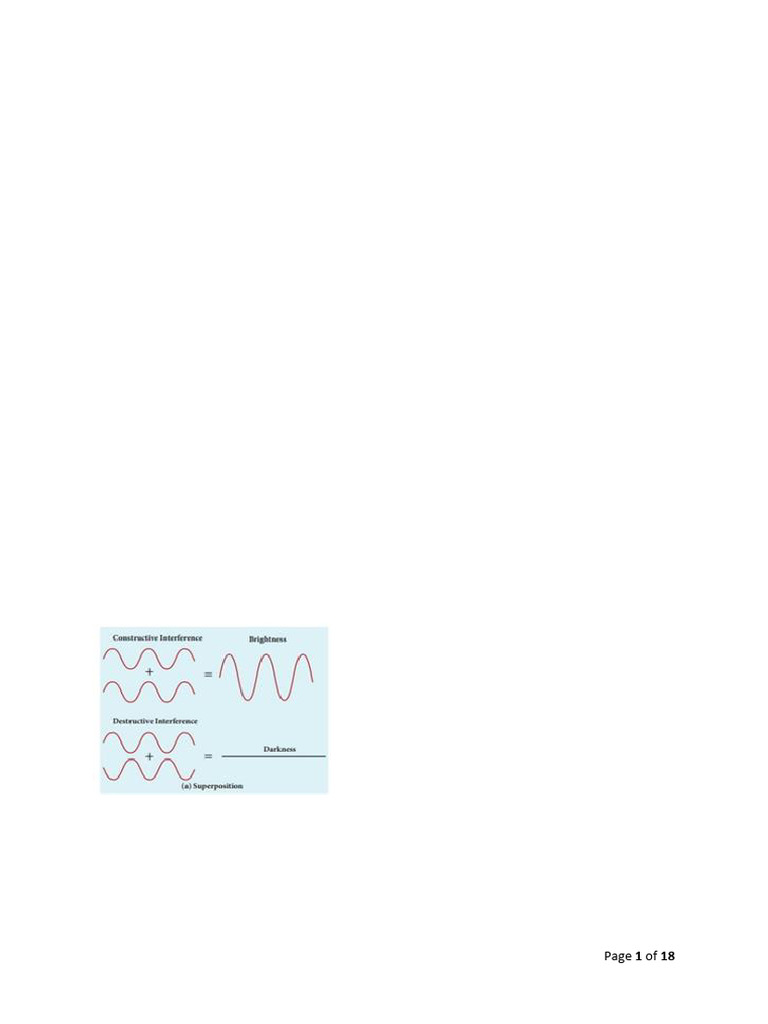 SPH 2170 Lecture-Interference of Light | PDF | Diffraction | Wavelength