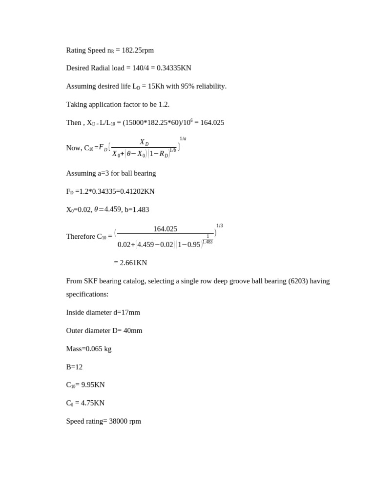 Bearing Calculation | PDF