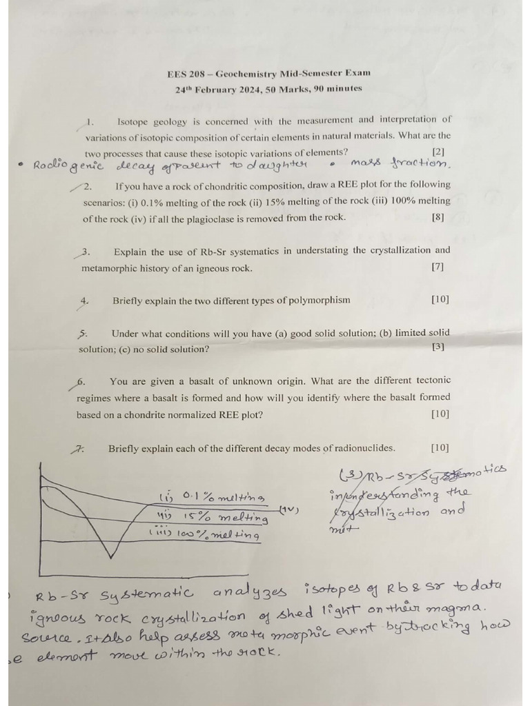 Ees 208 Geochemistry Pyq | PDF