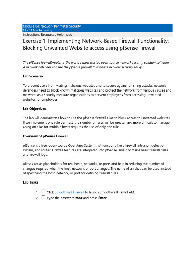 4.1 Implementing Network-Based Firewall Functionality Blocking Unwanted Website | PDF | Security ...