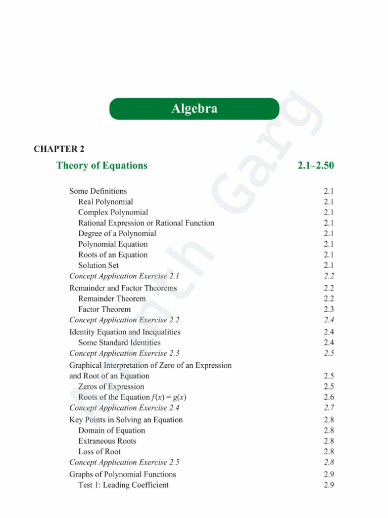 Theory of Equations | PDF