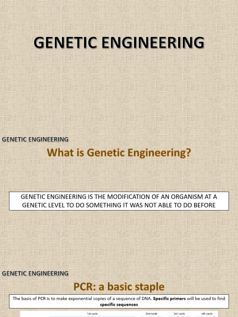 Molecular Genetics 5 Genetic Engineering | PDF | Genetic Engineering | Genetics