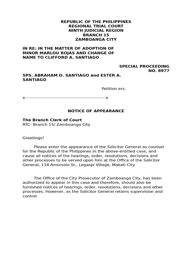 Notice of Appearance | PDF