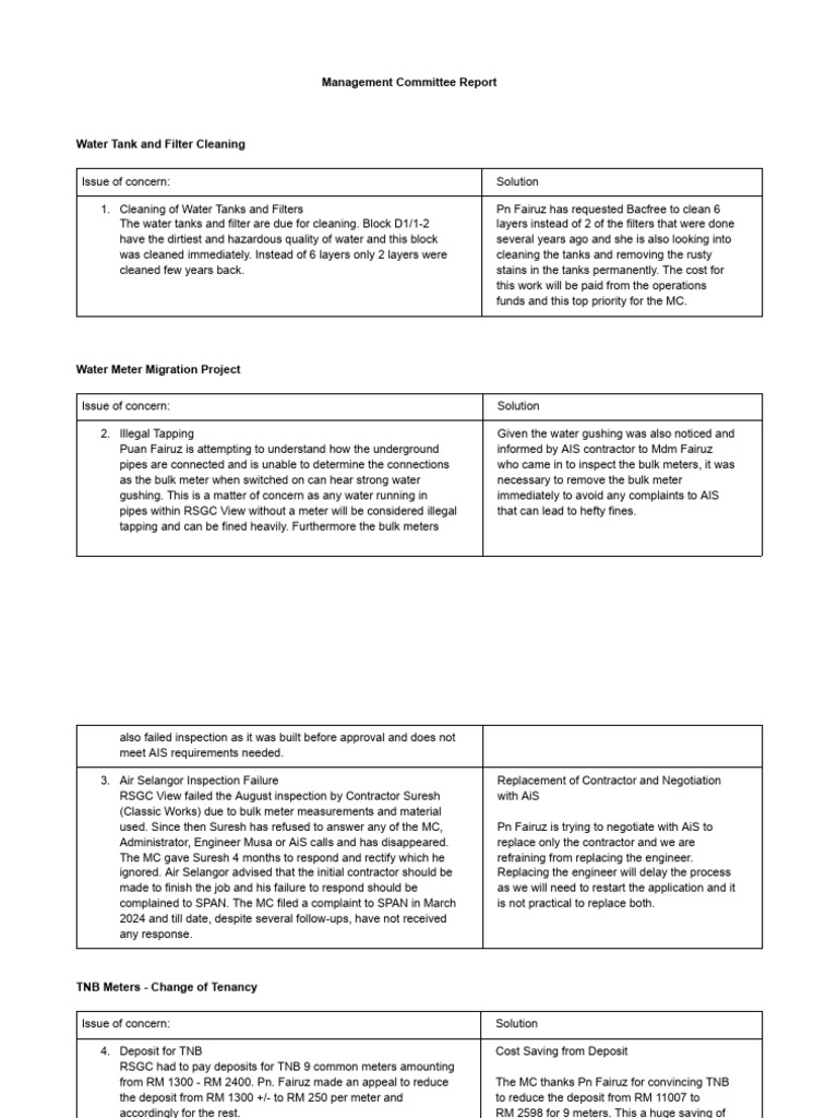Management Committee Report | PDF