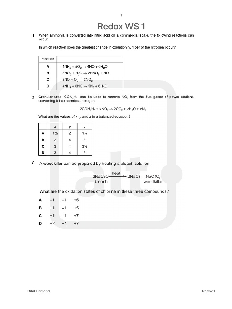 Redox WS Merged | PDF | Chlorine | Redox