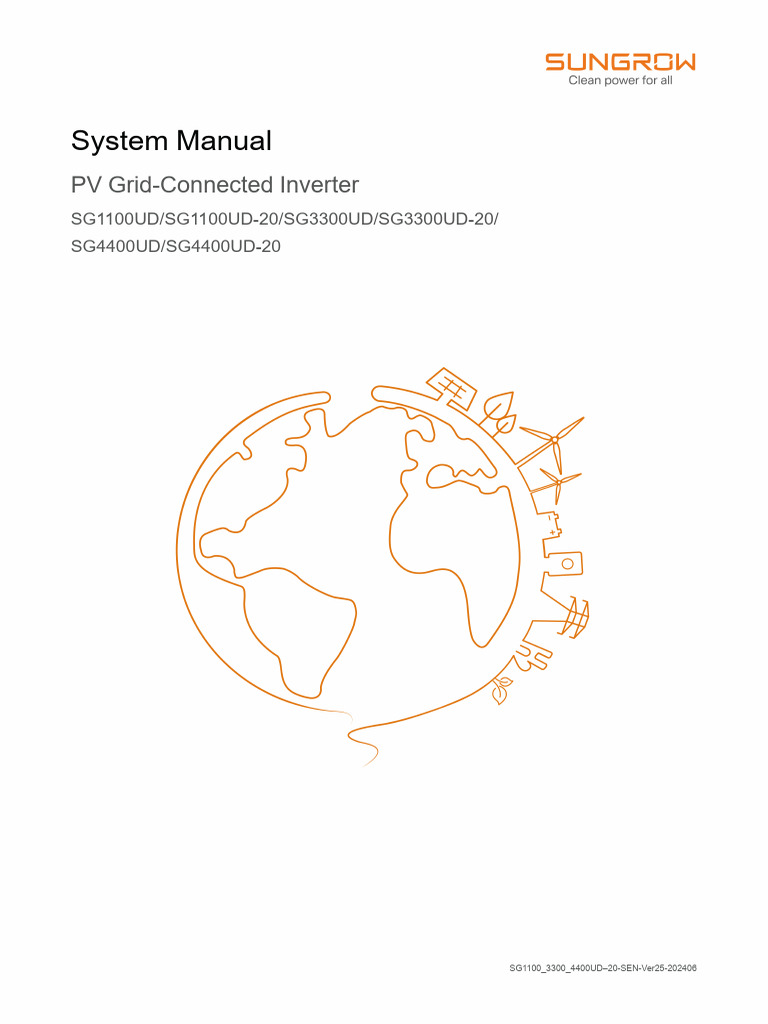 SG1100UD-20 System Manuals | PDF | Photovoltaic System | Photovoltaics
