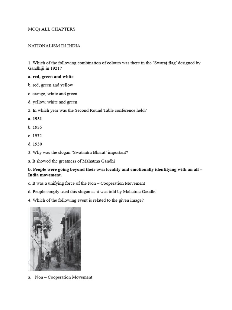 MCQs ALL CHAPTERS - SOCIAL CLASS 10 | PDF | Rock (Geology) | Mahatma Gandhi