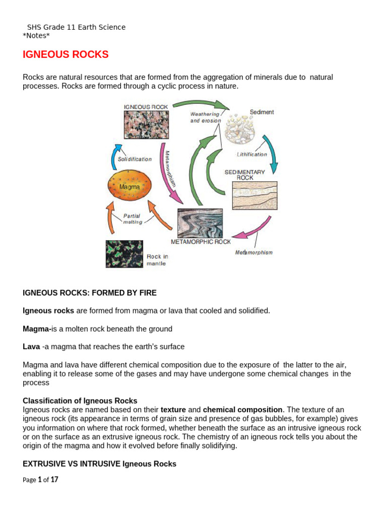Igneous, Sedimentary, and Metamorphic Rocks | PDF | Rock (Geology ...
