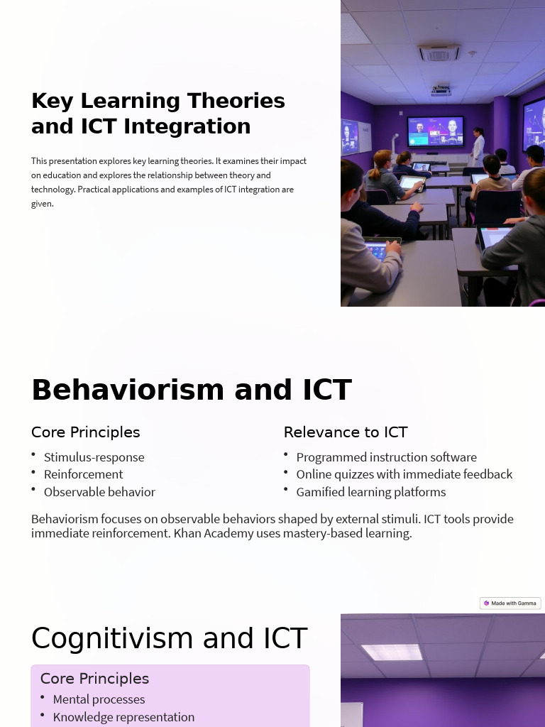 Key Learning Theories and ICT Integration | PDF | Educational Technology | Constructivism ...