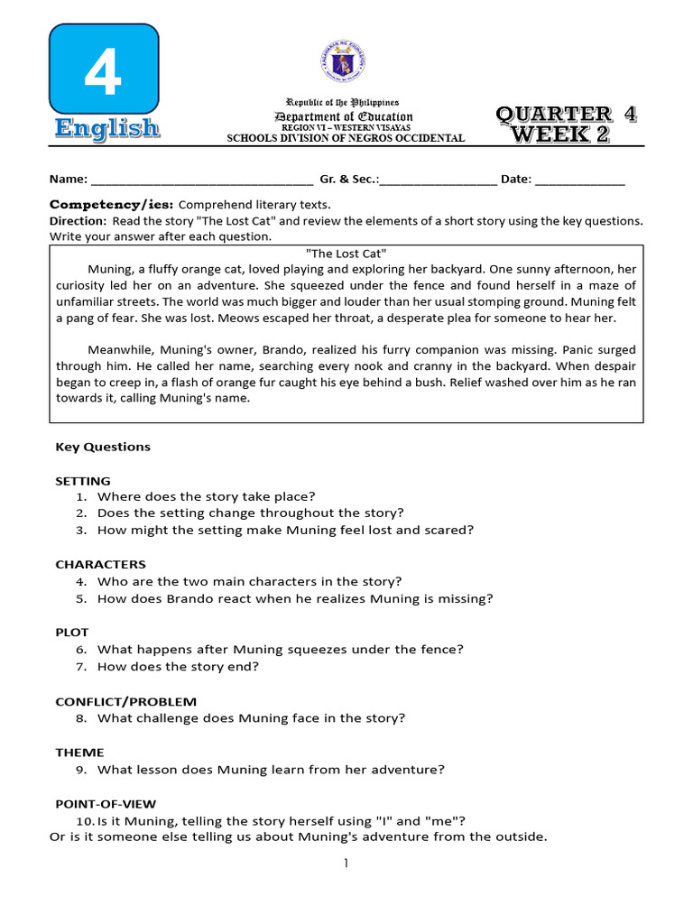 English: - : - : - Comprehend Literary Texts | PDF