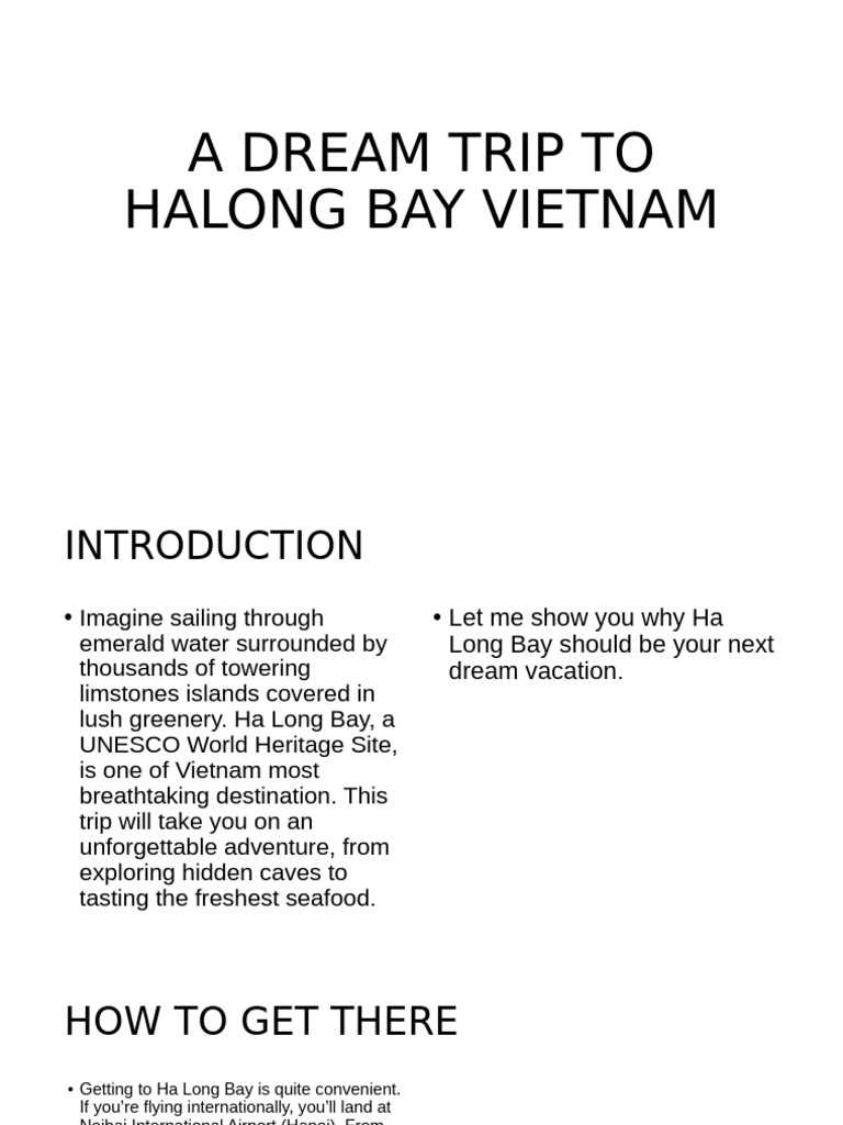 A DREAM TRIP TO HALONG BAY - Thi Thanh Huong | PDF | Foods | Cuisine