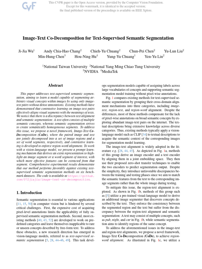 Wu Image-Text Co-Decomposition For Text-Supervised Semantic ...