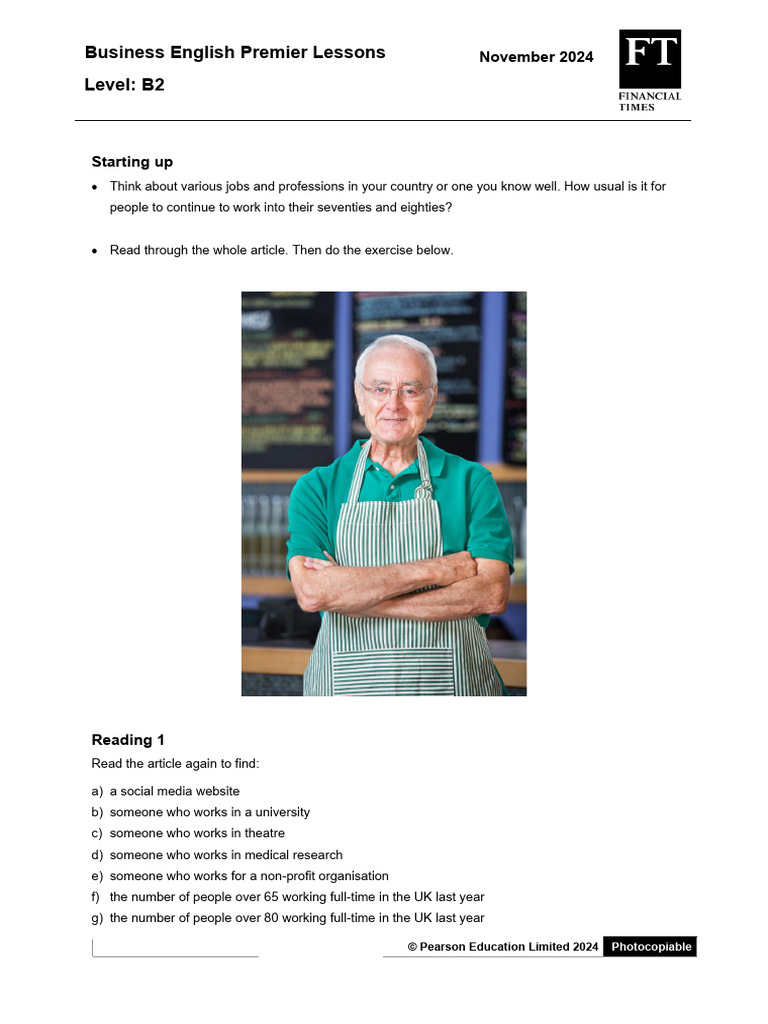 Business English Premier Lesson B2 November 2024 | PDF | Verb | Semantics