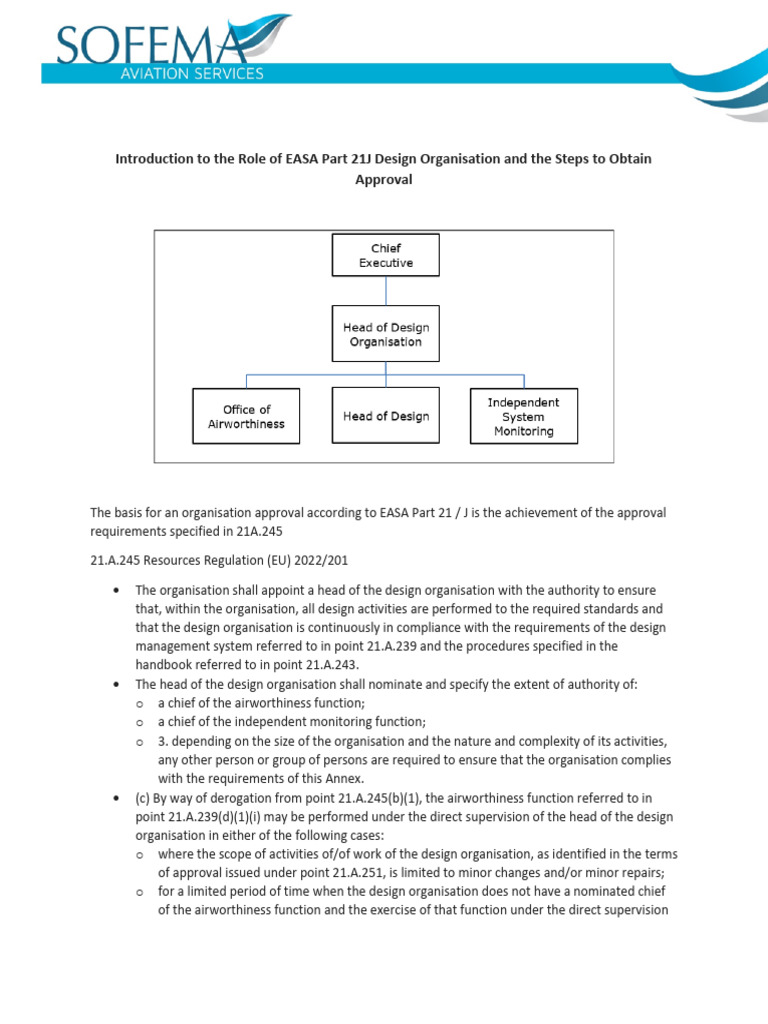 Introduction To The Role of EASA Part-21J Design Organisation and The ...