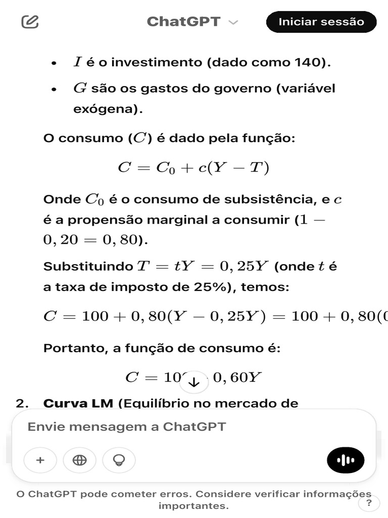 Função de Consumo e Equilíbrio Fiscal | PDF