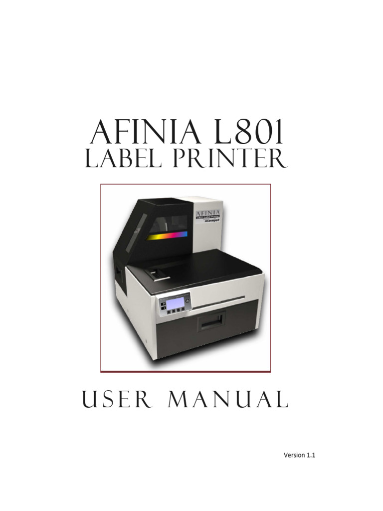 Afinia L801 UserGuide | PDF | Printer (Computing) | Ip Address