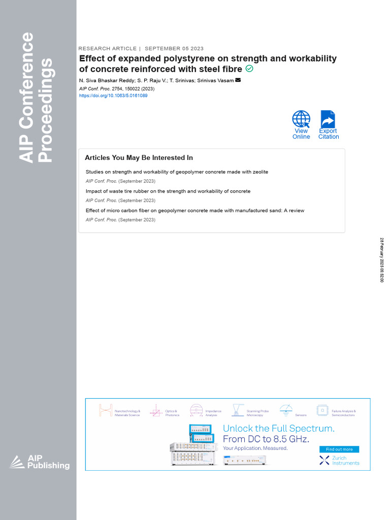 Effect of Expanded Polystyrene On Strength and Workability of Concrete ...