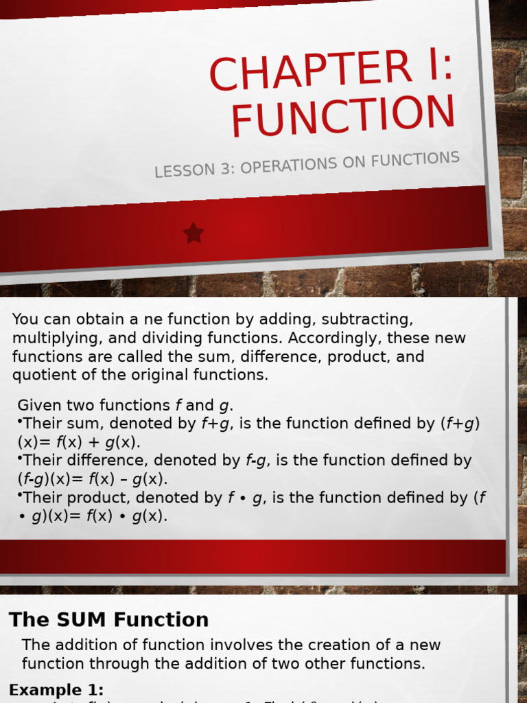 Chapter I Operations On Functions | PDF | Function (Mathematics ...