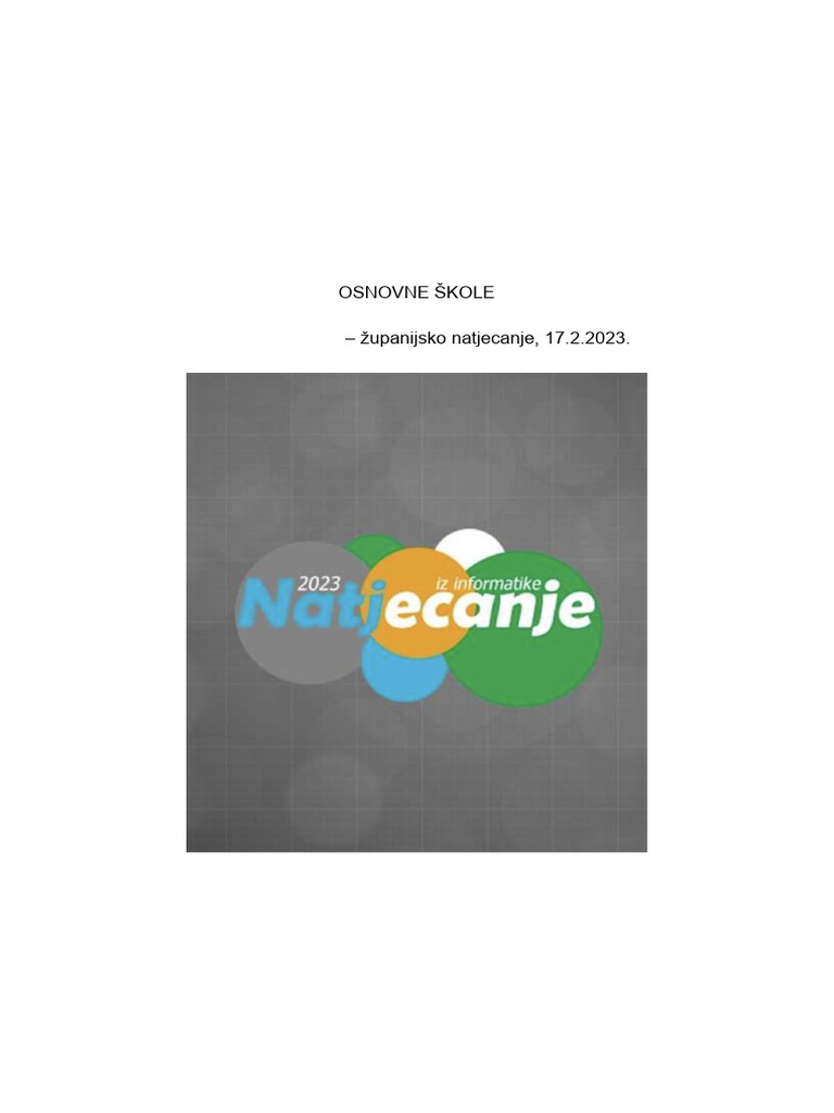 OI7-2023 - Zadaci I Rješenja - Žup | PDF