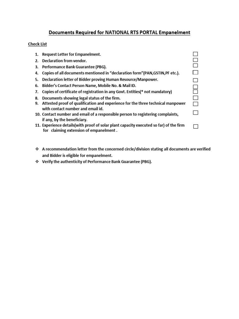 Declration Form Empanel Procedure Pdf