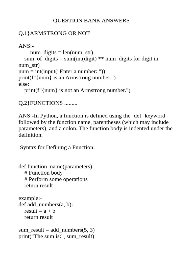 DSP Question Bank Answers | PDF | Python (Programming Language) | Object Oriented Programming
