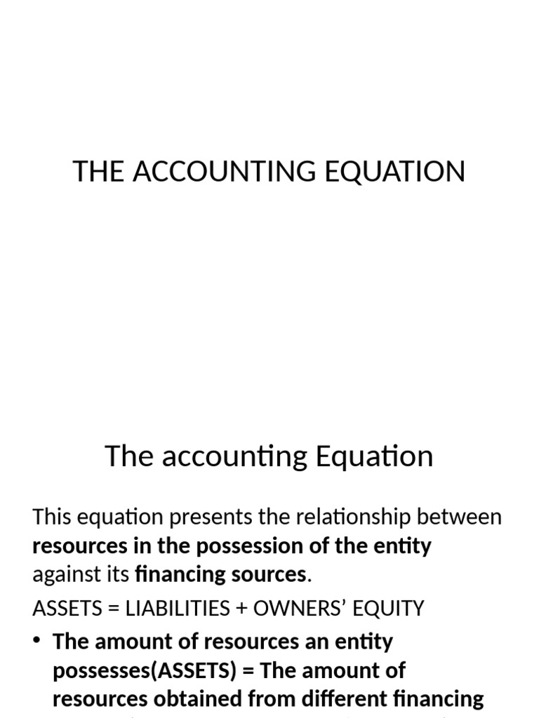 Understanding the Accounting Equation | PDF | Equity (Finance) | Debits ...