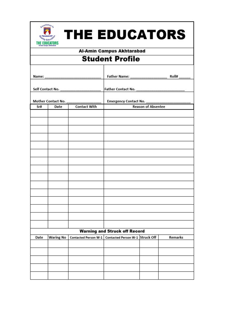 Student Profile Page | PDF