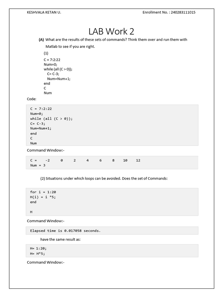 3141005 Signals and Systems_lab_work_2 | PDF | Discrete Time And Continuous Time | Computer ...