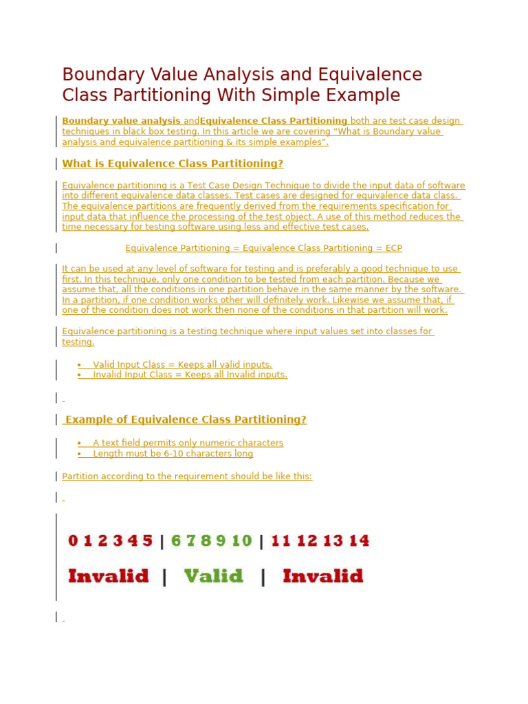 Boundary Value Analysis and Equivalence Class Partitioning With Simple ...