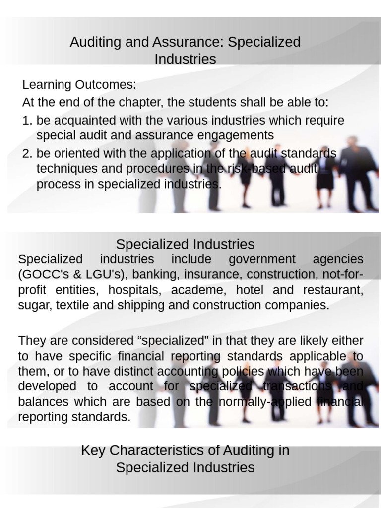 Module 1 Specialized Industries | PDF | Audit | Business