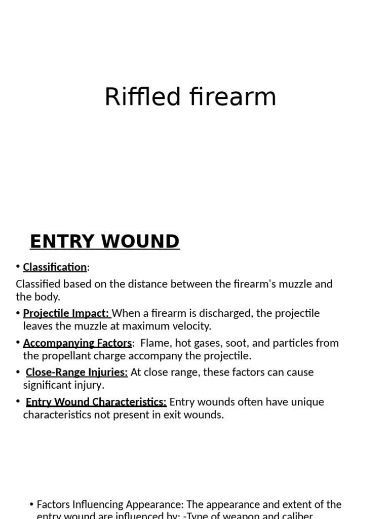 Riffled Firearm Entry Wound Analysis | PDF | Gun Barrel | Projectiles
